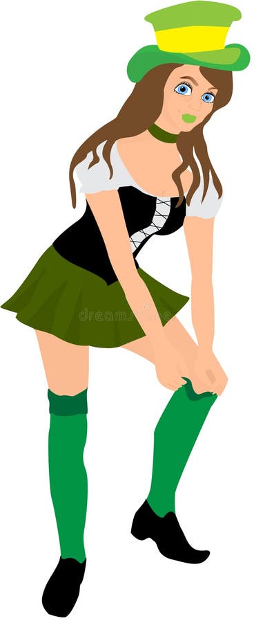 The Girl in Day of Sacred Patrick Stock Vector - Illustration of ...