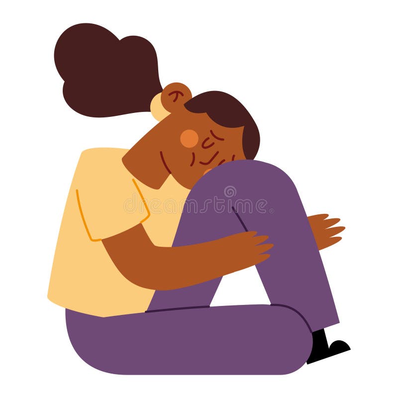 Girl with Depression Design Stock Vector - Illustration of grief ...