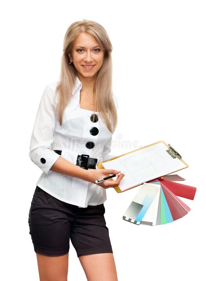 The Girl The Designer Of An Interior Picture. Image: 13799482