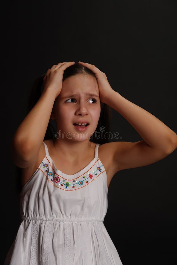 Girl in despair stock photo. Image of miserable, background - 85183890
