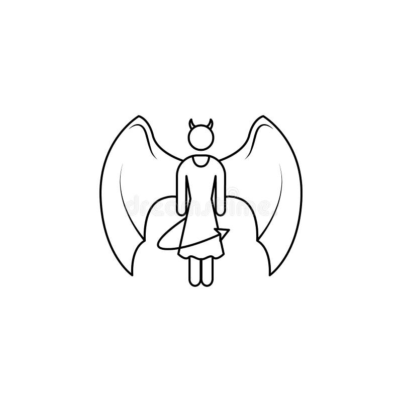 Girl Devil Icon. Element of Angel and Demon Icon for Mobile Concept and ...