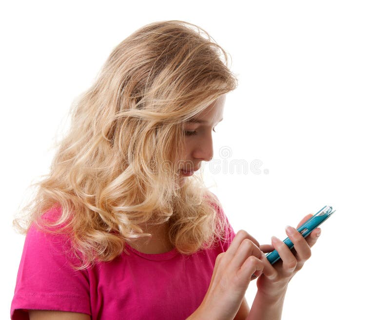 Girl is Calling on Mobile Phone Loking Sad Stock Image - Image of ...