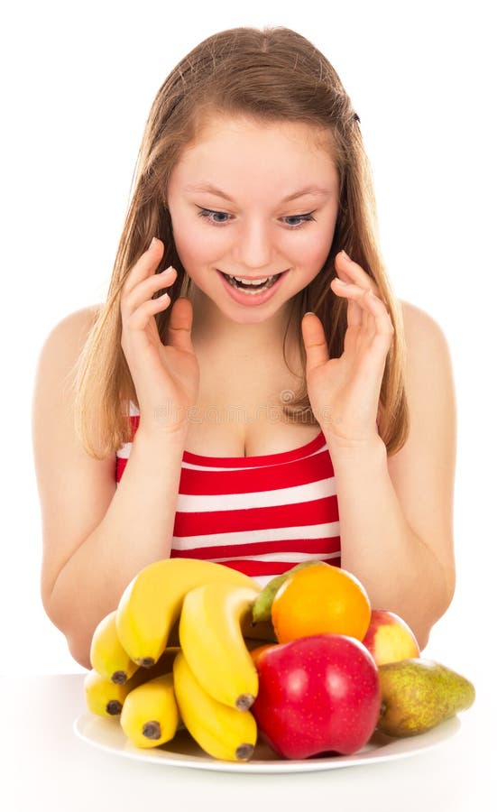 Girl on a diet, joy fruit stock photo. Image of fresh - 49167554