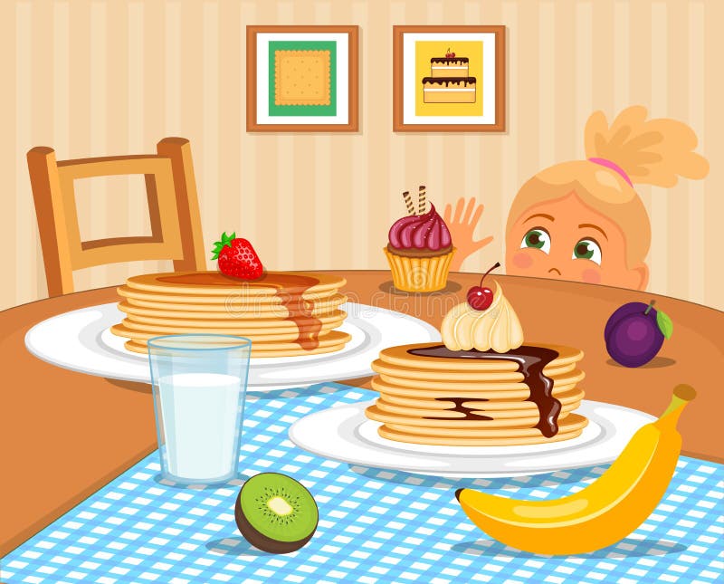 Girl Eating Sweets Stock Illustrations – 527 Girl Eating Sweets Stock ...