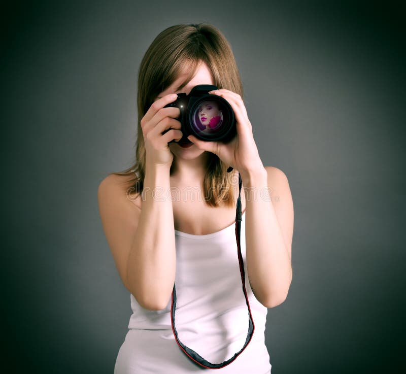 Girl photographer stock image. Image of lifestyle, professional - 29868429