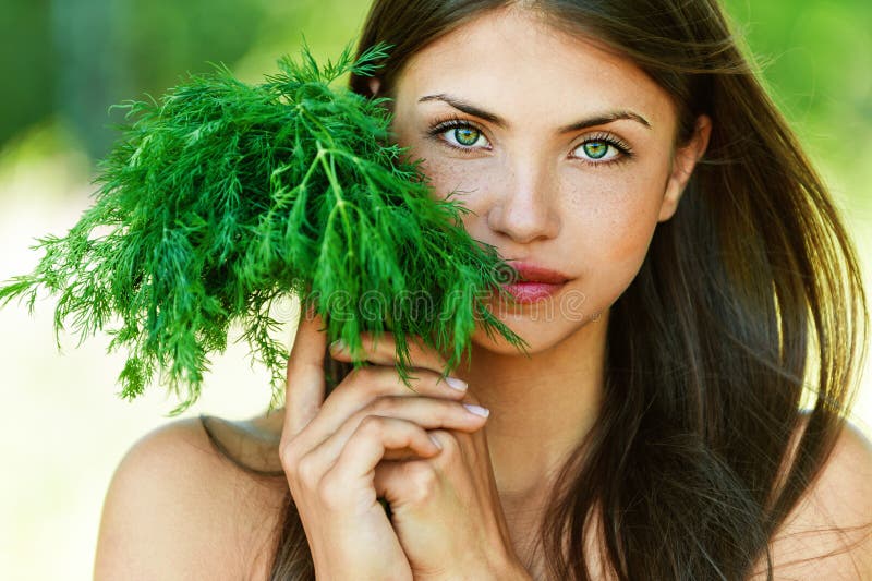 Girl with dill stock photo. Image of european, haired - 22570930