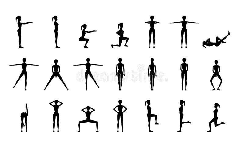 Girl Dioing Exercise on White Background Vector Illustration EPS Stock ...