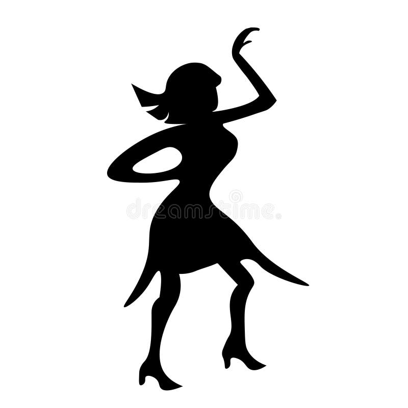 Girl Disco Dancing Silhouette a Figure. Vector Illustration Stock ...