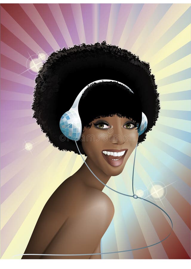 Girl in disco syle stock vector. Illustration of smile - 8543388