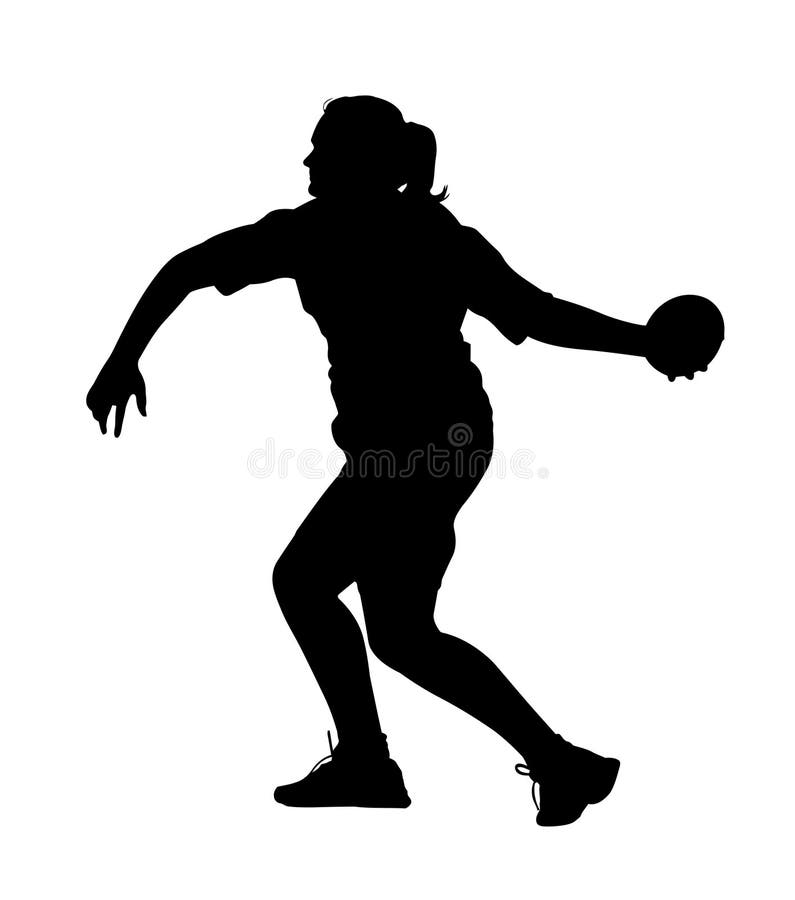 Girl Discus Thrower Turning To Throw Stock Vector - Illustration of ...