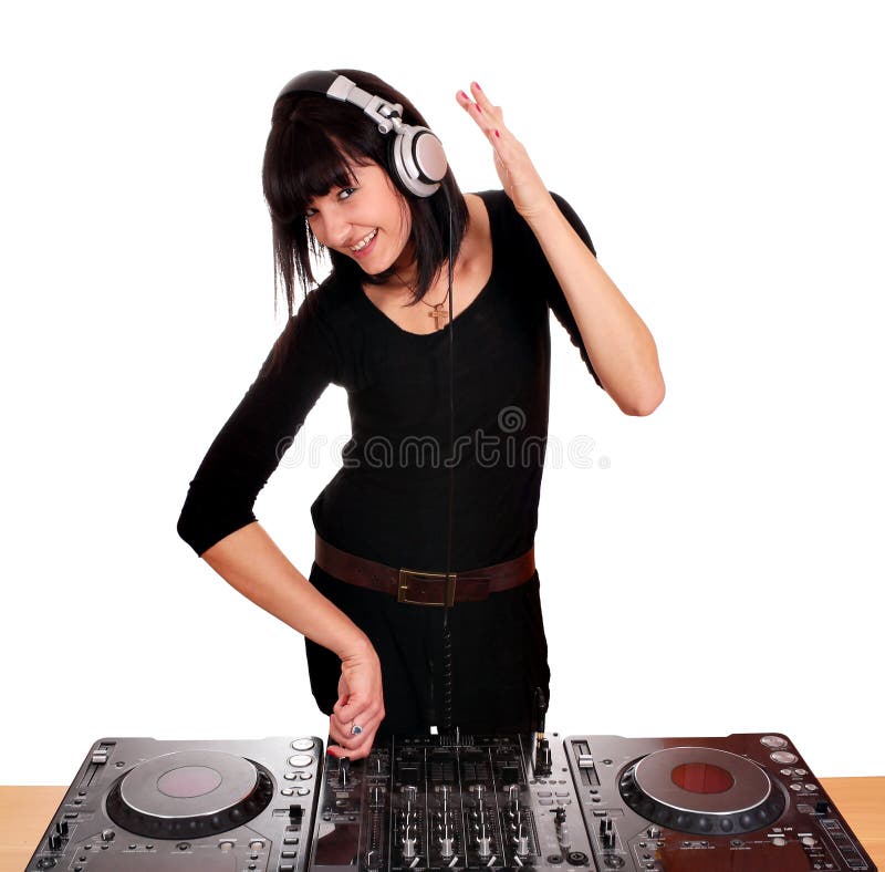 Girl dj play music stock photo. Image of musician, people - 24923938