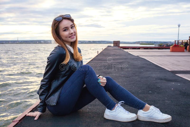 A girl on the dock stock image. Image of body, resort - 26039477