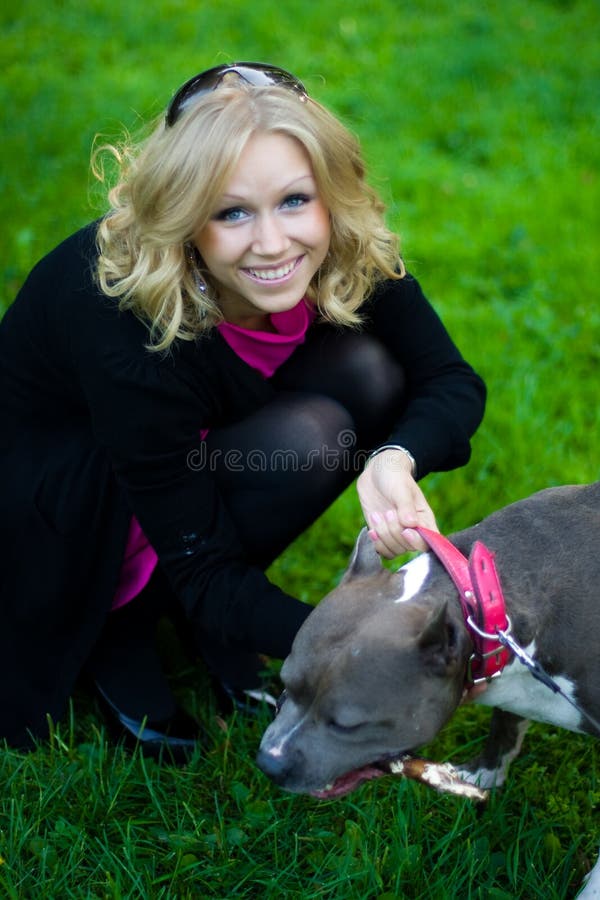 Girl with dog stock photo. Image of bright, expressive - 10486254