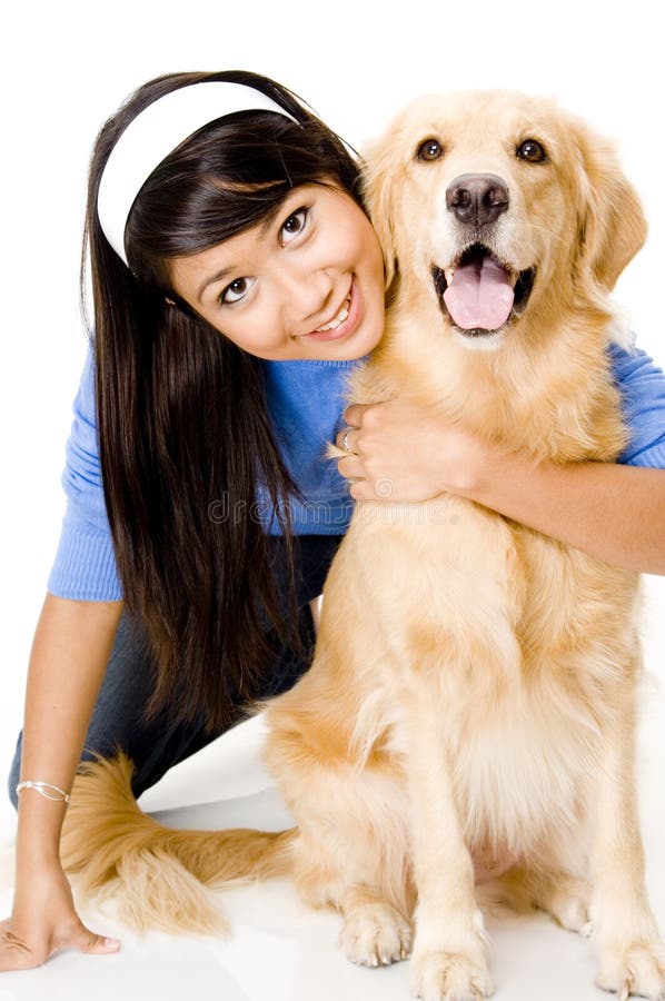 Girl and dog stock photo. Image of little, companion - 19740346