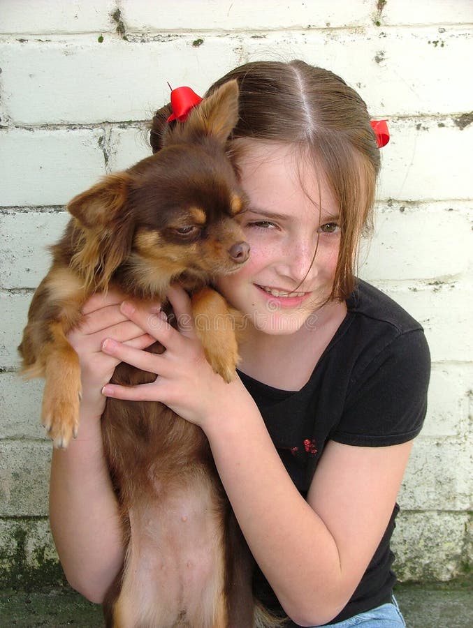 Girl and dog stock photo. Image of people, puppy, friends - 199462
