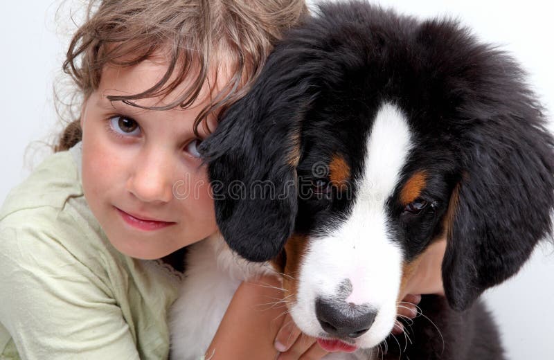 Girl and dog stock photo. Image of animal, playful, canine - 24089970