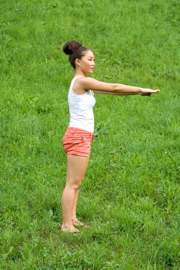 Girl doing exercises stock image. Image of move, joyful - 21287861