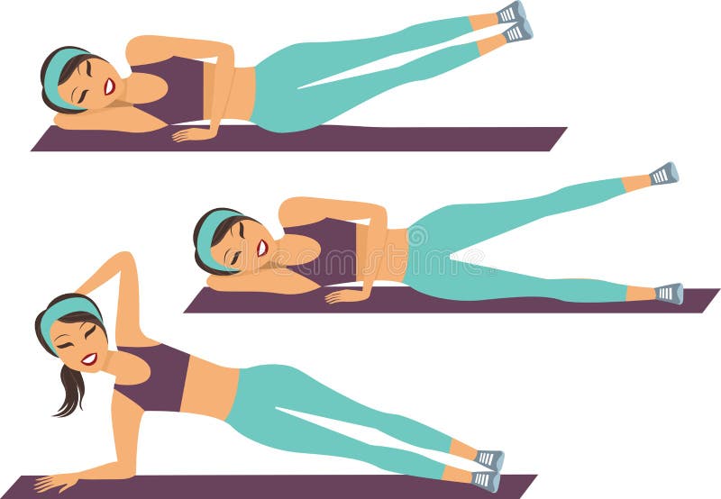 Girl doing fitness workout stock vector. Illustration of people - 84180434