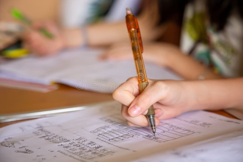 Girl doing her school work stock image. Image of knowledge - 181008995