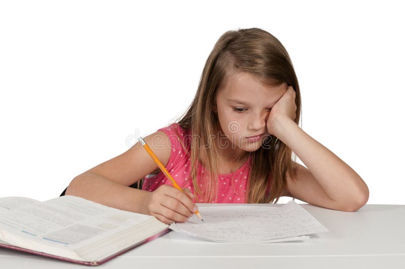 Girl Doing Homework stock photo. Image of education, child - 62215974