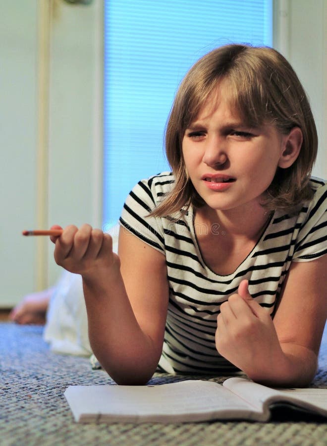 Girl Doing Homework stock image. Image of learning, people - 260627461