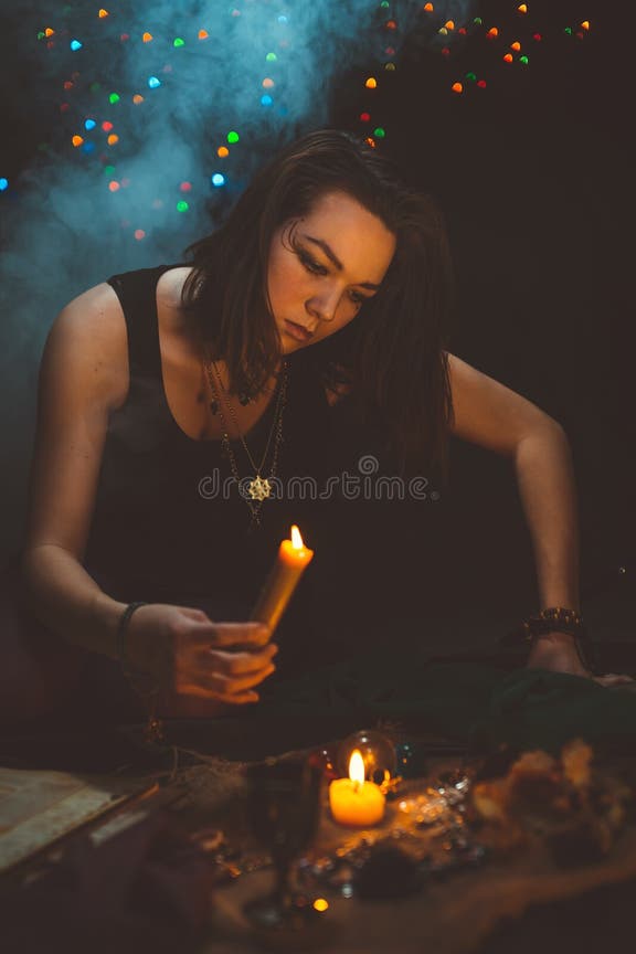 Girl doing magic stock photo. Image of fantasy, hair - 65677050