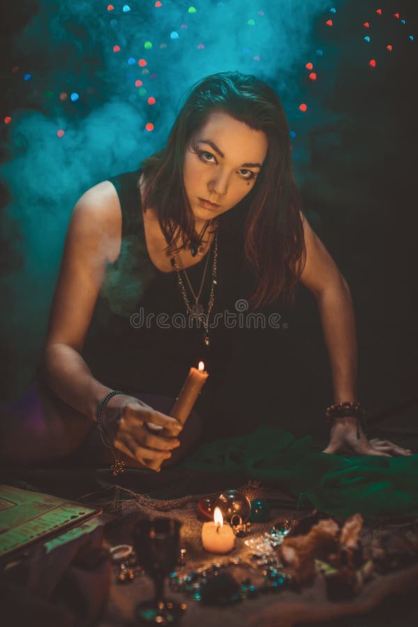 Girl doing magic stock image. Image of evil, girls, demon - 65677057