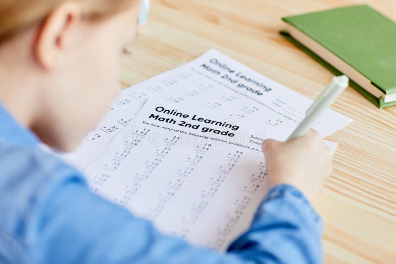 Math Test, Elementary School Stock Image - Image of addition, check ...