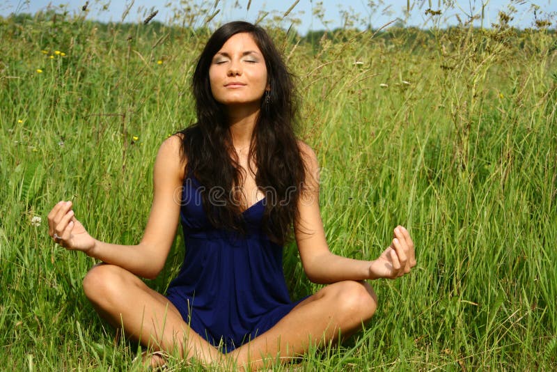 Girl doing meditation stock photo. Image of meditate, youth - 5825392