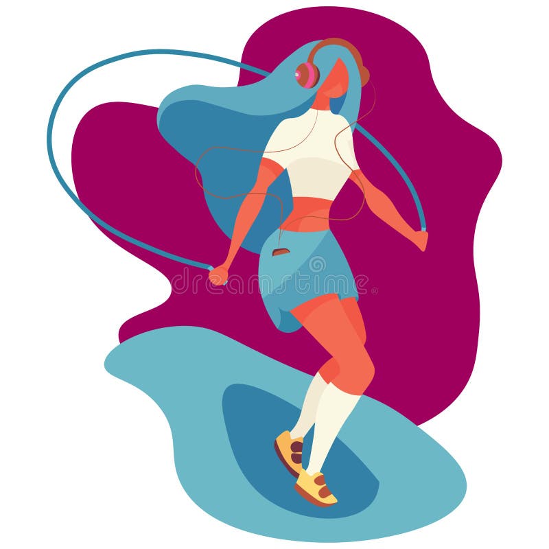 Girl Doing Sports. Spring. Sport. Vector Illustration Stock ...