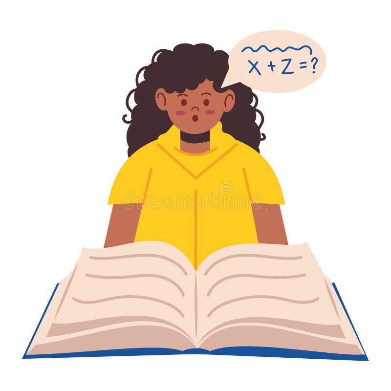 Girl doing task maths stock illustration. Illustration of knowledge ...