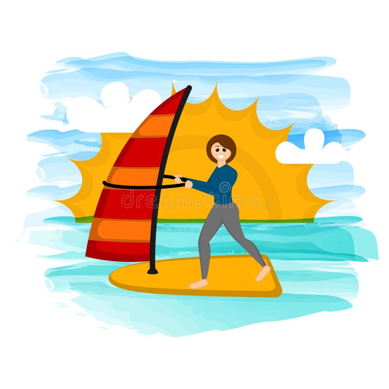 Girl Windsurf Stock Illustrations – 193 Girl Windsurf Stock ...