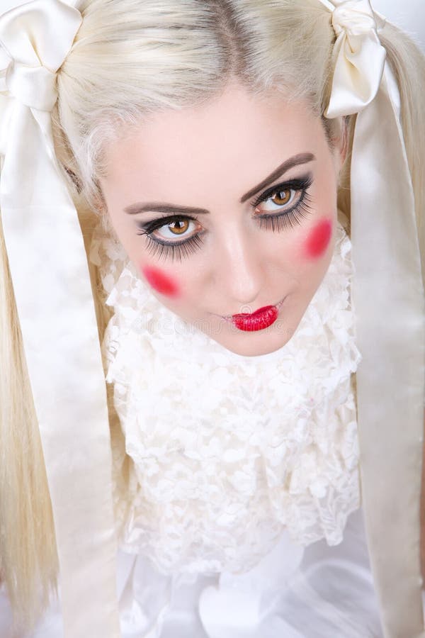 Girl with dolly makeup stock image. Image of nostalgic - 29696895