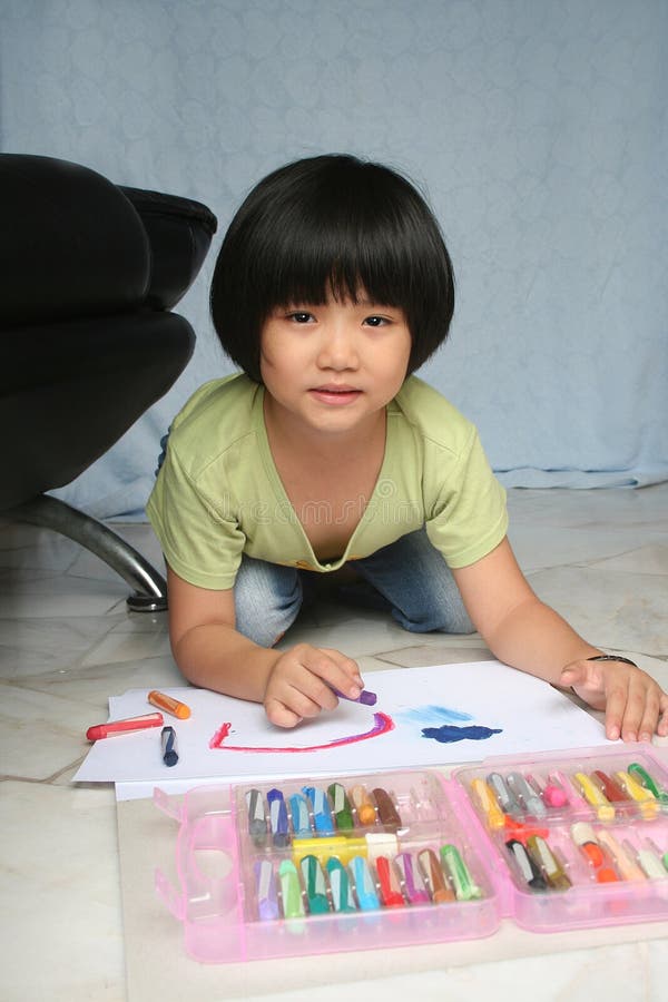 Girl drawing stock image. Image of drawing, sketchbook - 12599709