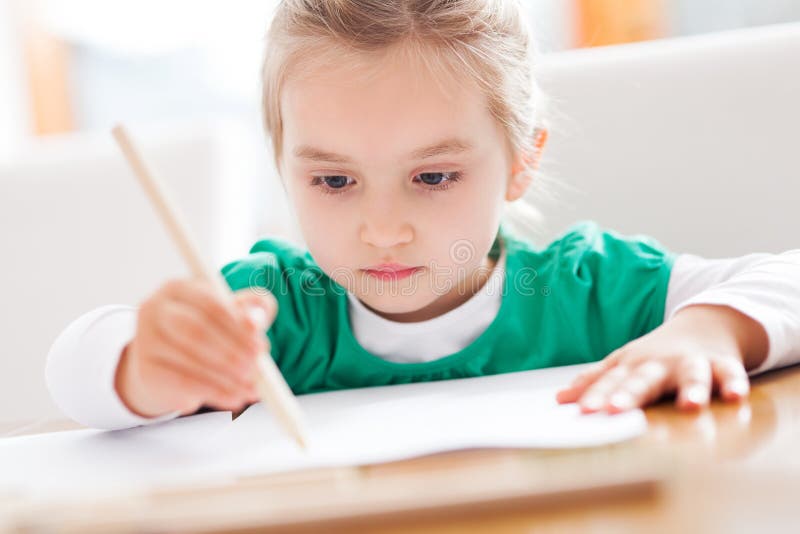 Girl drawing stock photo. Image of offspring, people - 27537474