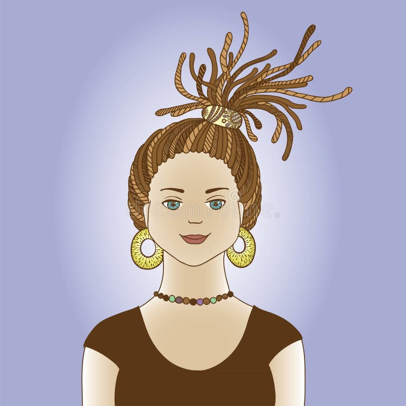 Girl with Dreads Vector Illustration Stock Vector - Illustration of ...