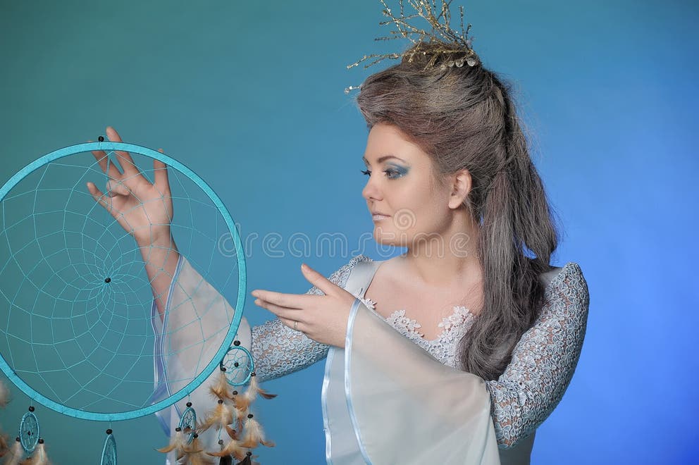 Girl and a dream catcher stock photo. Image of indian - 22846918