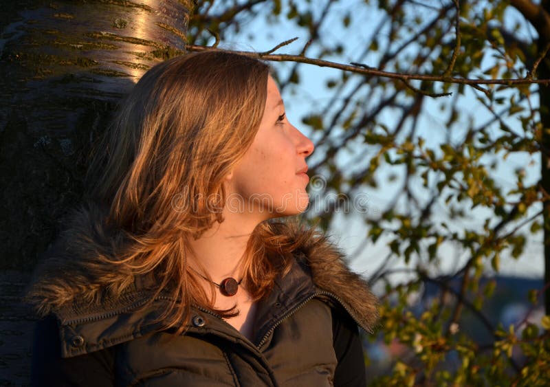 Girl dreaming stock image. Image of dreaming, smile, nature - 70713931