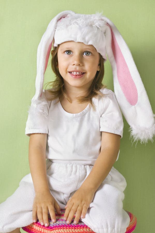 Girl dressed as a rabbit stock image. Image of child - 16043995
