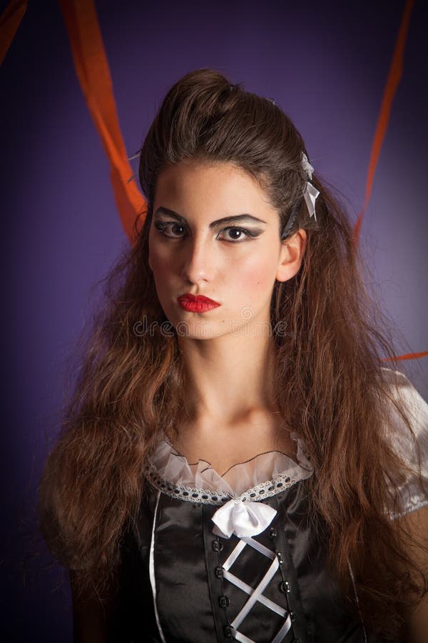 Girl dressed for halloween stock image. Image of model - 71861557