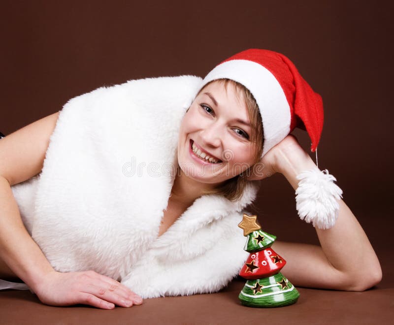 Girl dressed like Santa stock image. Image of santa, portrait - 11955917