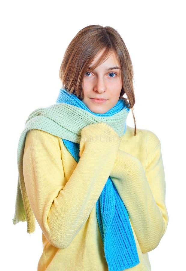 Girl dressed in a sweater stock photo. Image of hair - 12261456