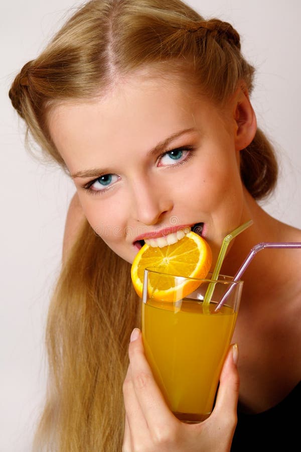 Girl drinking juice stock image. Image of nutrition, freshness - 10998301