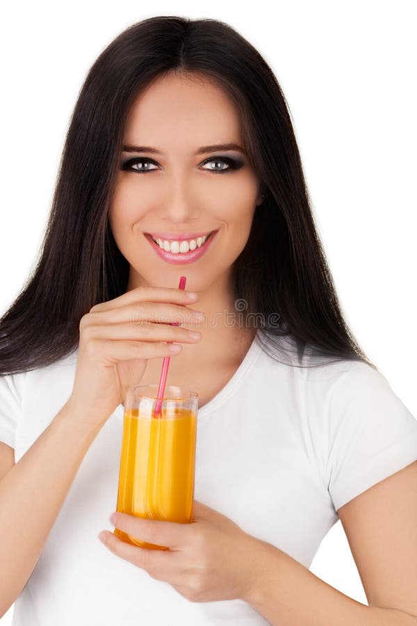 Healthy Food Eating Woman Drinking Smoothie Diet Lifestyle N Stock