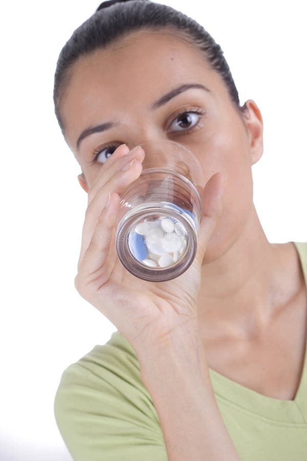 Girl drinking pills stock image. Image of spreading, medicine - 2793645