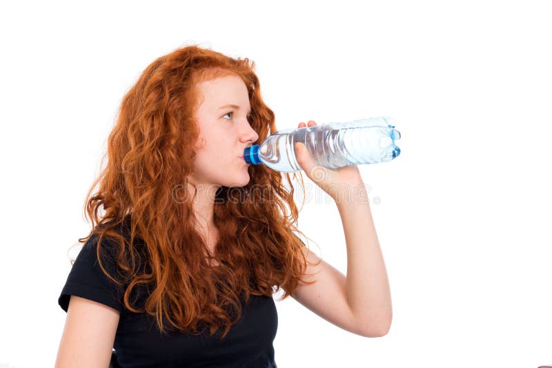 Girl is drinking water stock photo. Image of attractive - 40941792