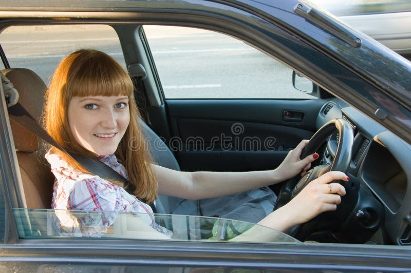 Girl driving car stock image. Image of happy, driver - 19946059