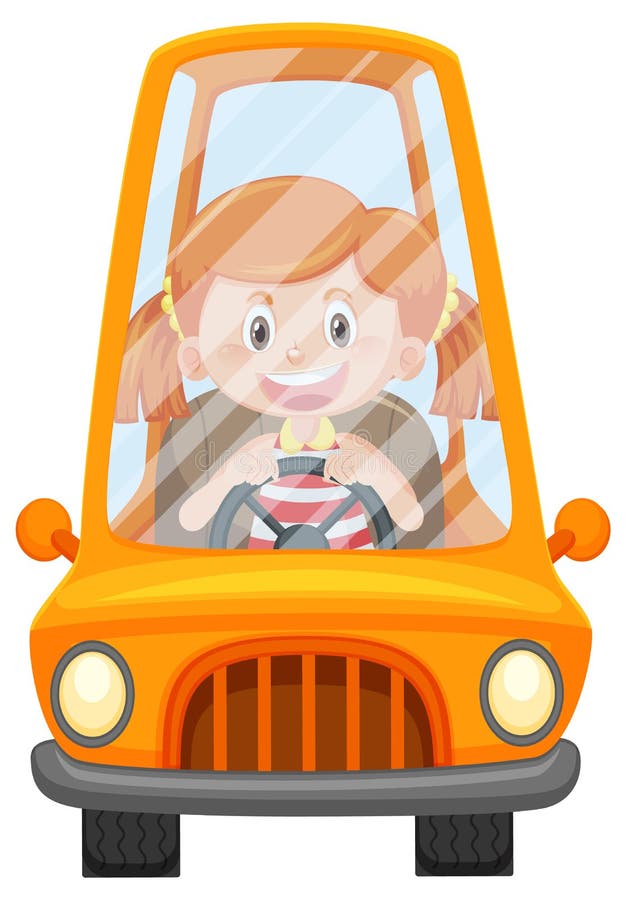 Lady Car Driving White Background Stock Illustrations – 100 Lady Car ...