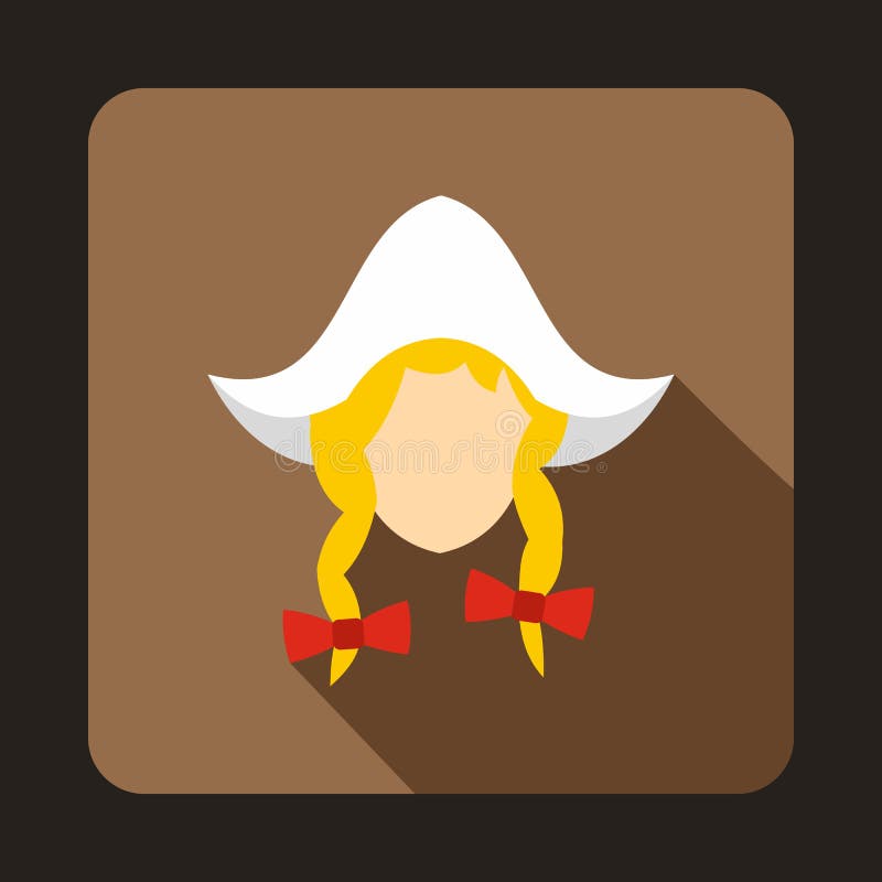 Girl Dutch Icon, Flat Style Stock Vector - Illustration of native ...
