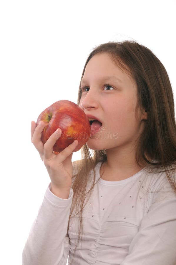 Girl eaing an apple stock photo. Image of human, healthy - 11517068